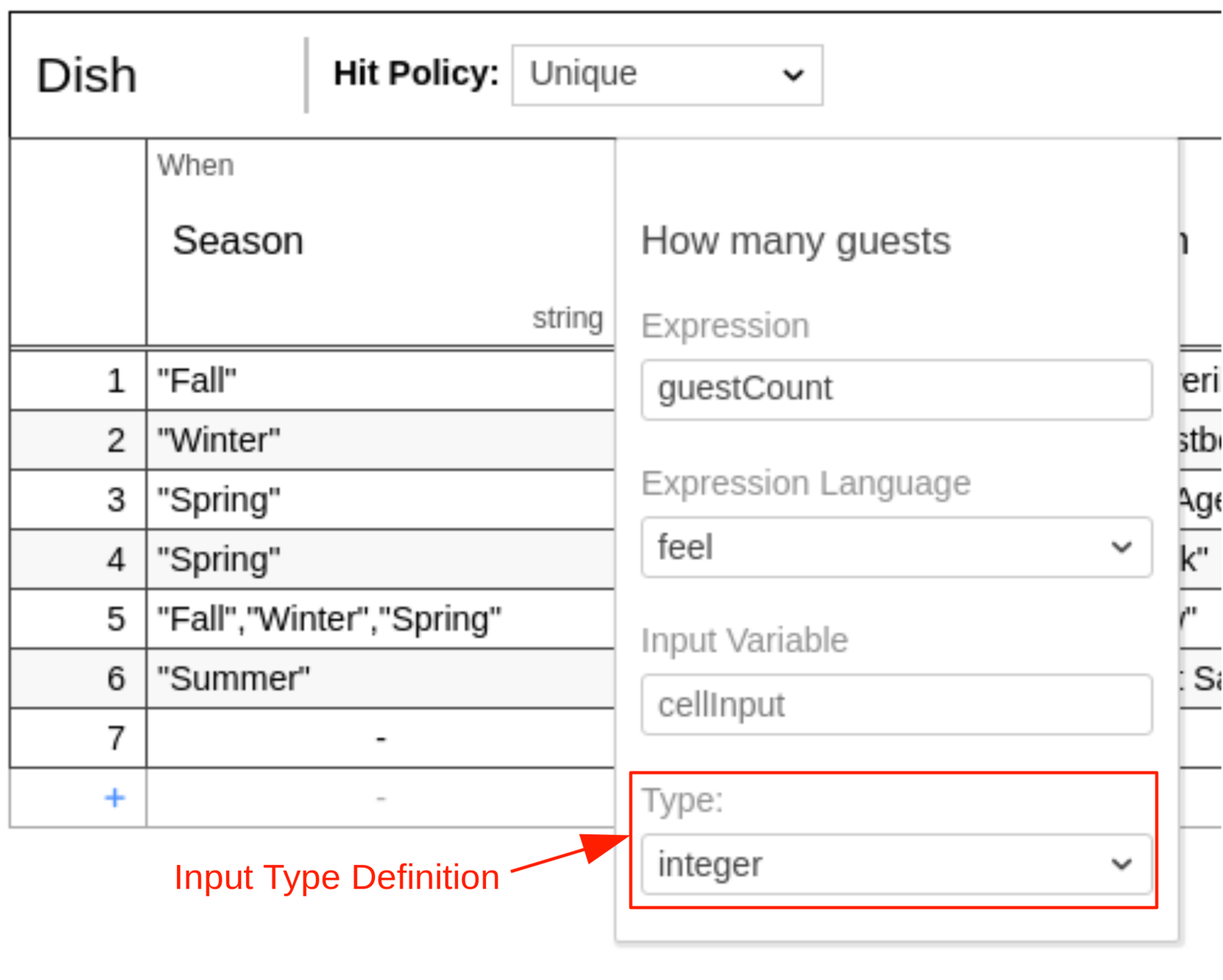 DMN Decision Table Input Docs camunda